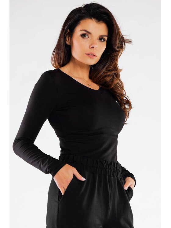 Infinite You Bluzka M289 Czarny Basic Fit | Modivo.pl