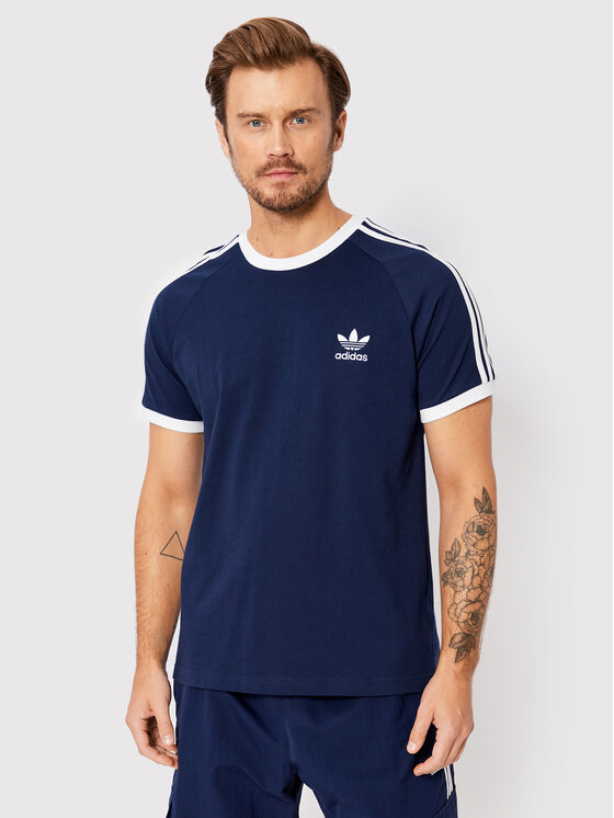 adidas Футболка adicolor Classic 3-Stripes HK7279 Cиній Slim Fit ...