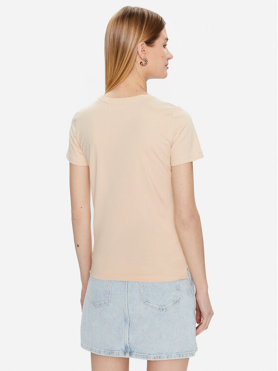 Guess T-Shirt Script W3GI36 I3Z14 Beżowy Regular Fit | Modivo.pl