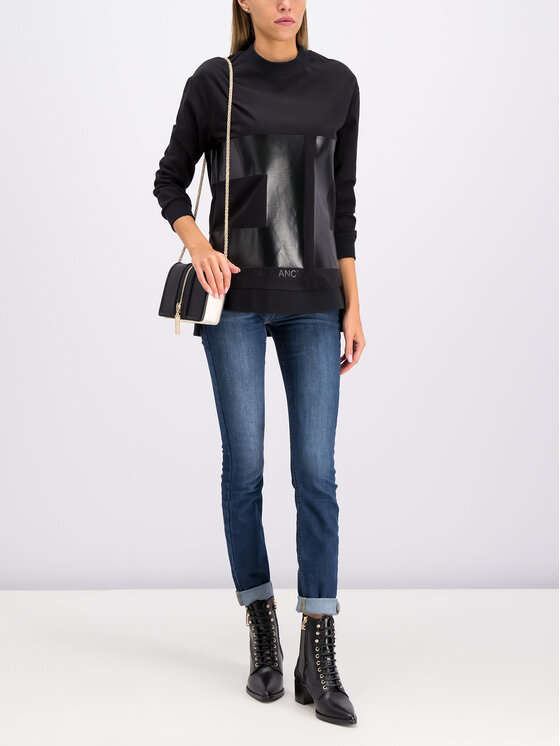 Elisabetta Franchi Bluza Md-013-96e2-v249 Czarny Regular Fit 