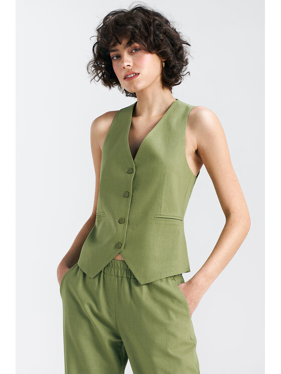 NIFE Kamizelka KA05 Zielony Classic Fit | Modivo.pl