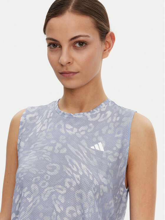 adidas Koszulka techniczna Own the Run 3-Stripes JD7763 Niebieski ...