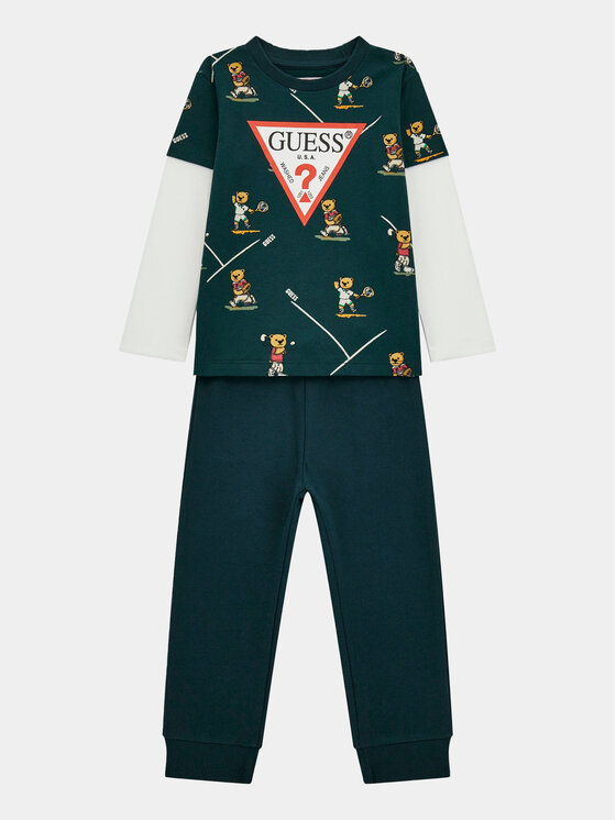 Guess Set Bluse und Hose Set Ls T N4RG04 K8HM3 Grün Regular Fit | Modivo.de