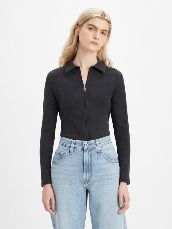 Levi's® Μπλουζάκι Right On Rib A5951-0000 Μαύρο Slim Fit | Modivo.gr
