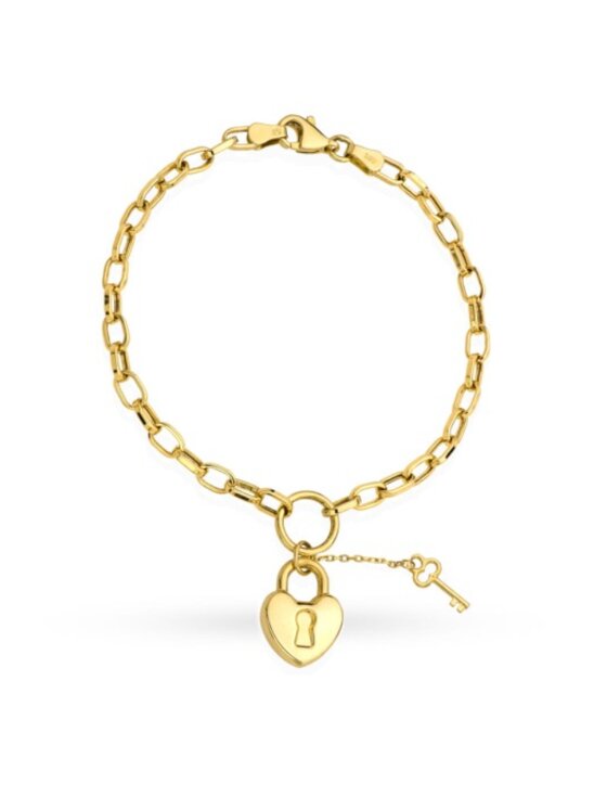 Fugart Bransoletka Bransoletka złota zawieszka kłódka serce i kluczyk ...