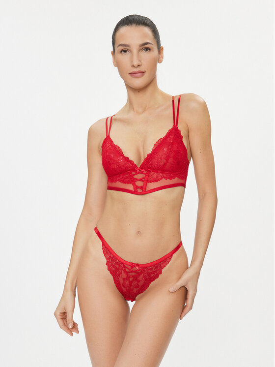 Hunkemöller Siaurikės Simone Hl Tanga String 203656 Raudona | Modivo.lt