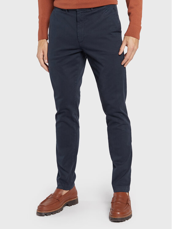 Calvin Klein Чино панталони Garment Dye Chino K10k109911 Тъмносин Slim