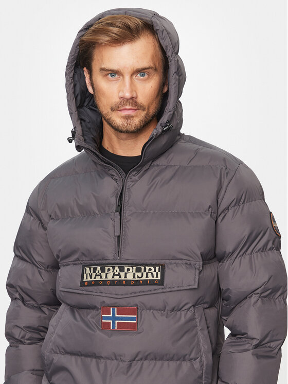 Napapijri Geacă din puf Rainforest NP0A4HMA Gri Regular Fit | Modivo.ro