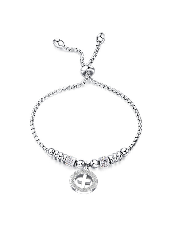 Fugart Bransoletka Bransoletka damska krzyżyk FUGTGB422S Srebrny ...