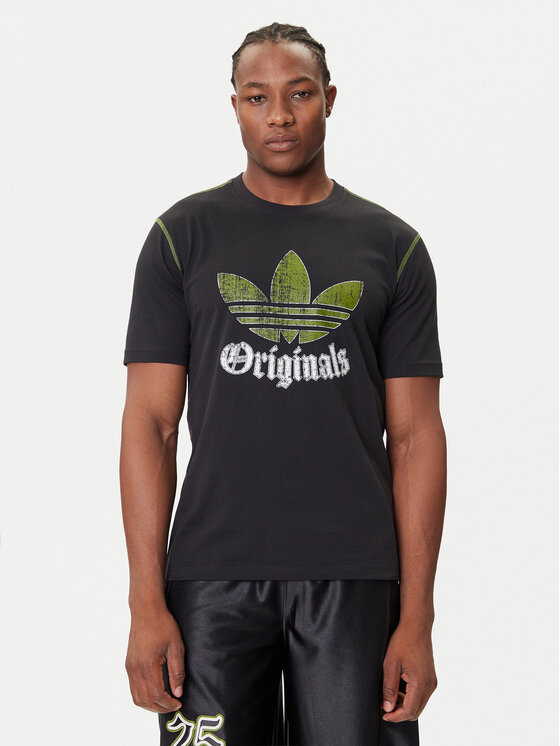 adidas T-Shirt Distressed Graphic JY2761 Czarny Regular Fit | Modivo.pl