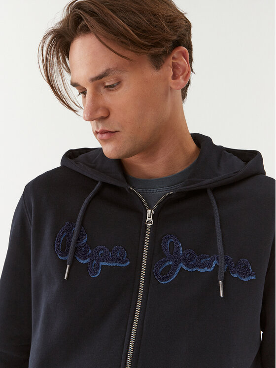 Pepe Jeans Bluza Ryan Zip PM582329 Granatowy Regular Fit | Modivo.pl