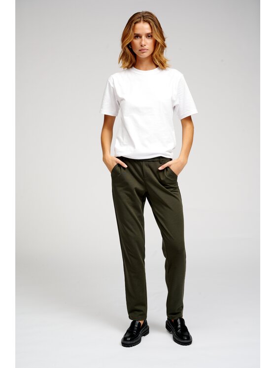 TeeShoppen Spodnie garniturowe 'Perform Collection' Zielony Slim Fit ...