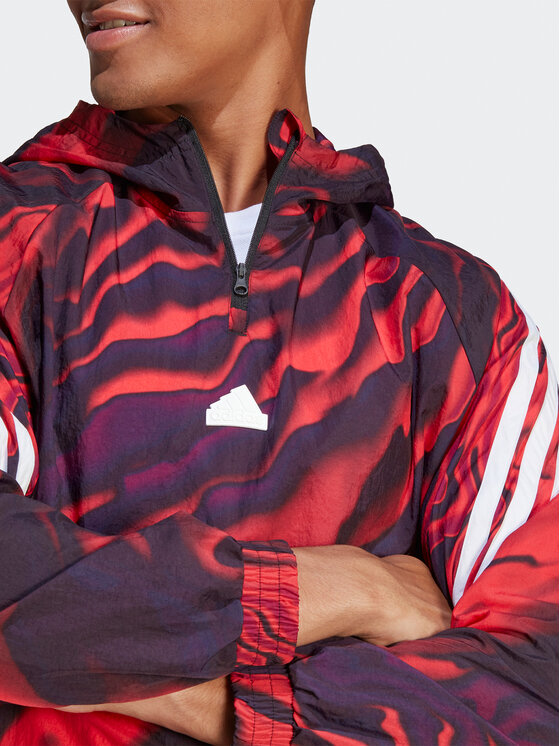 adidas Pulóver Future Icons Allover Print Hoodie IC3708 Piros Loose Fit ...