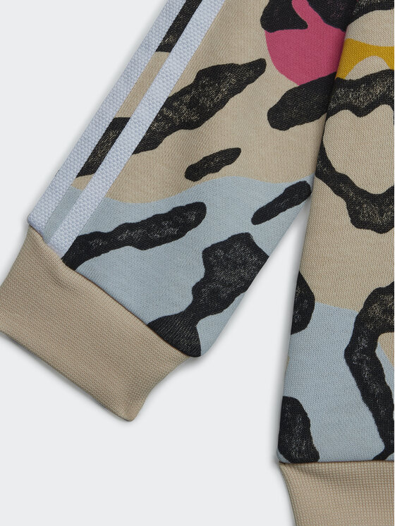 adidas Dres Animal Print Crew Set IB8577 Beżowy Regular Fit | Modivo.pl