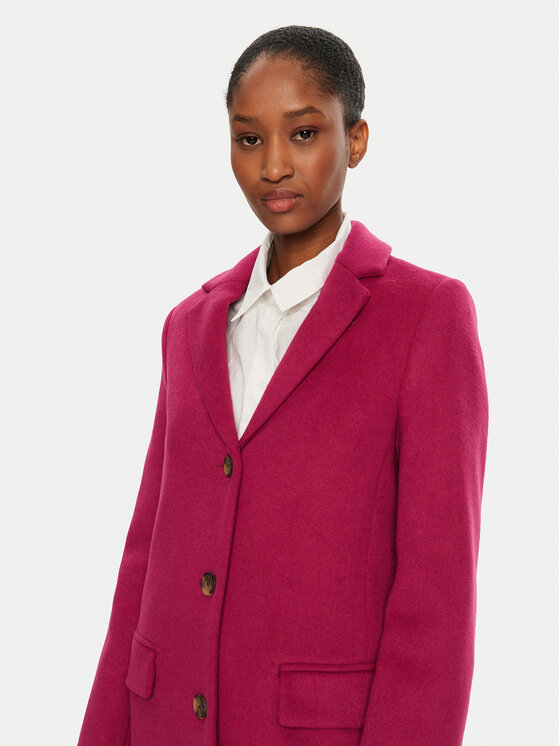 United Colors Of Benetton Palton de lână 2U62DN062 Roz Regular Fit ...