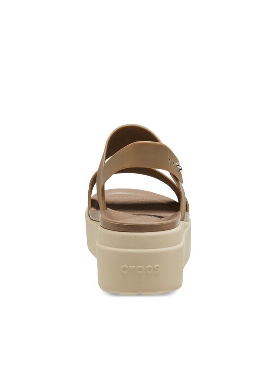 Crocs Sandały Brooklyn Low Wedge W 206453 Khaki | Modivo.pl