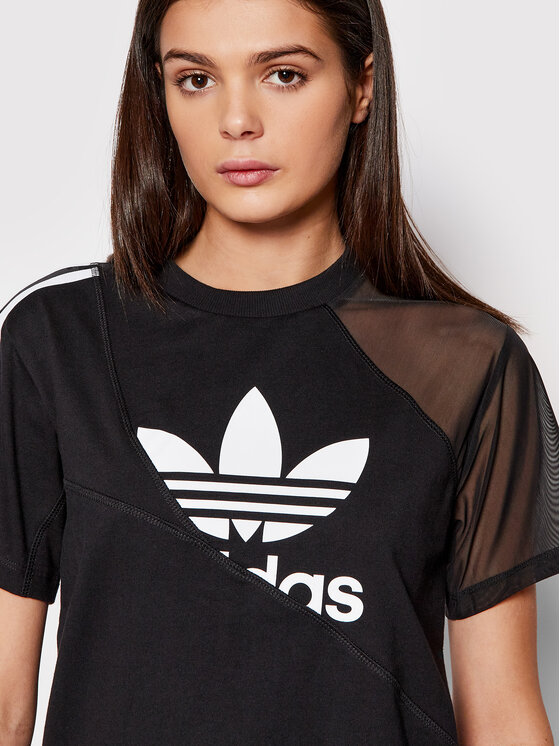Adidas T Shirt Adicolor Split Trefoil Hc7039 Schwarz Regular Fit