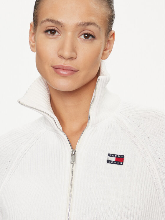 Tommy Jeans Pulover DW0DW16523 Alb Regular Fit | Modivo.ro