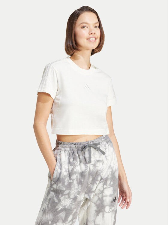 adidas Marškinėliai ALL SZN 3-Stripes IW1133 Balta Slim Fit | Modivo.lt