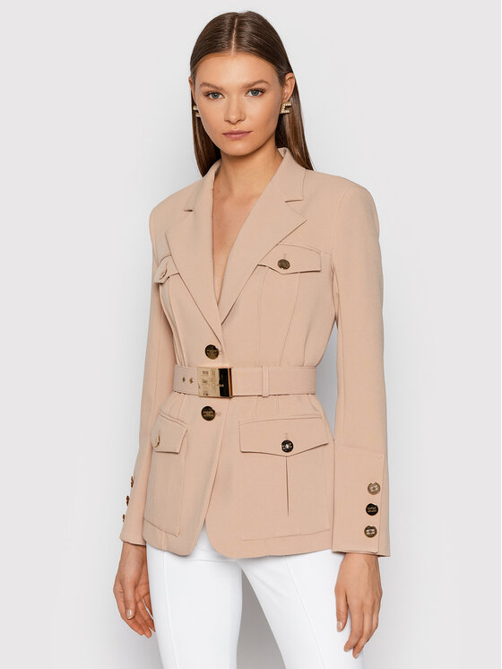 Elisabetta Franchi Сако Gi-009-16e2-v640 Кафяв Regular Fit 