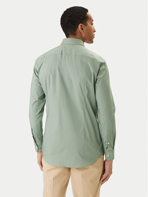 BOSS Koszula H-Hank 50469345 Zielony Slim Fit | Modivo.pl