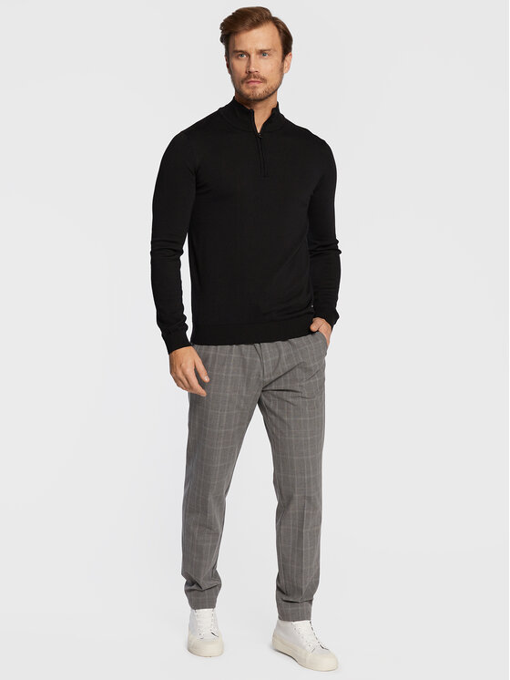 Hugo Sweter San Quirin-M 50474175 Czarny Regular Fit | Modivo.pl