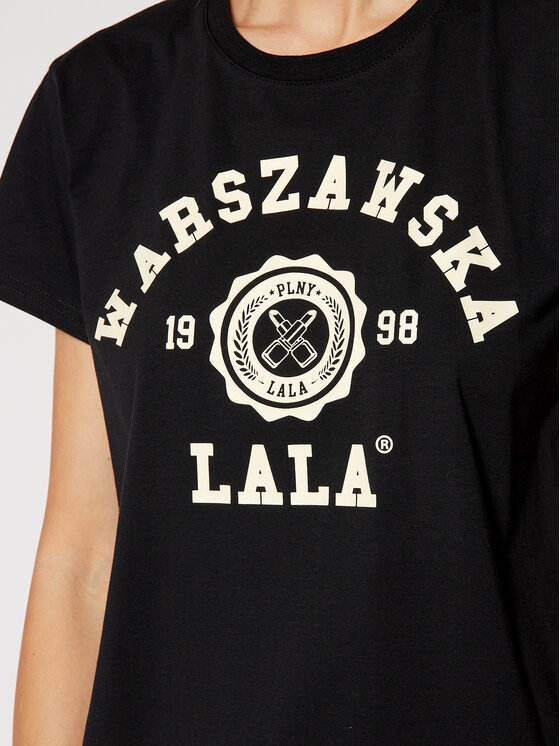 PLNY LALA T-Shirt Warszawska Lala PL-KO-CL-00203 Czarny Classic Fit ...
