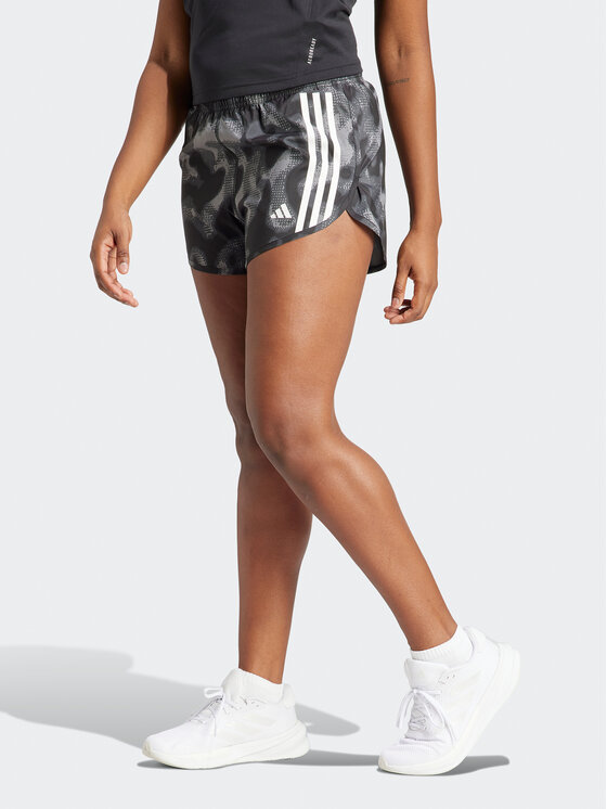 adidas Sportshorts Own the Run 3-Stripes IK5011 Grau Slim Fit | Modivo.de