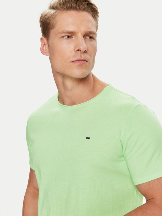 Tommy Jeans T Shirt Jaspe DM0DM09586 Grun Slim Fit Modivo