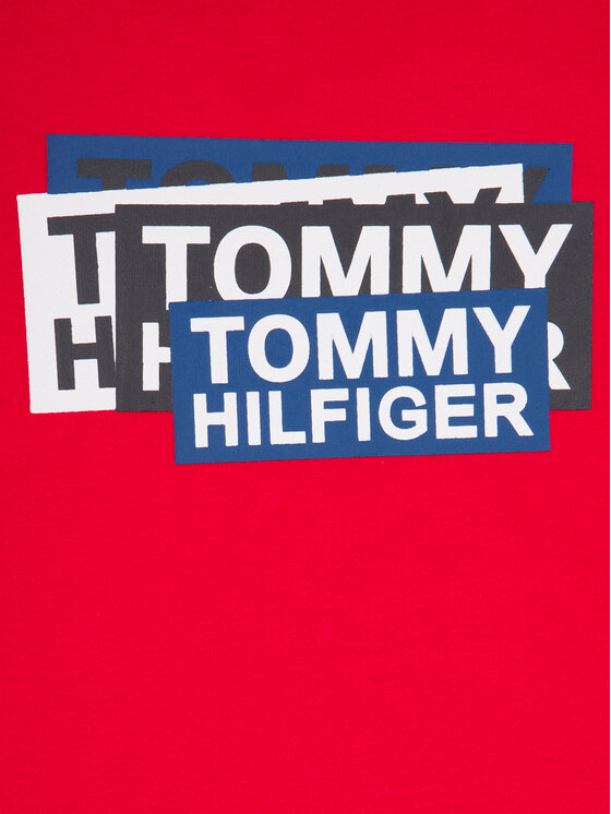 Tommy Hilfiger Тишърт Sticker KB0KB05124 M Червен Regular Fit | Modivo.bg