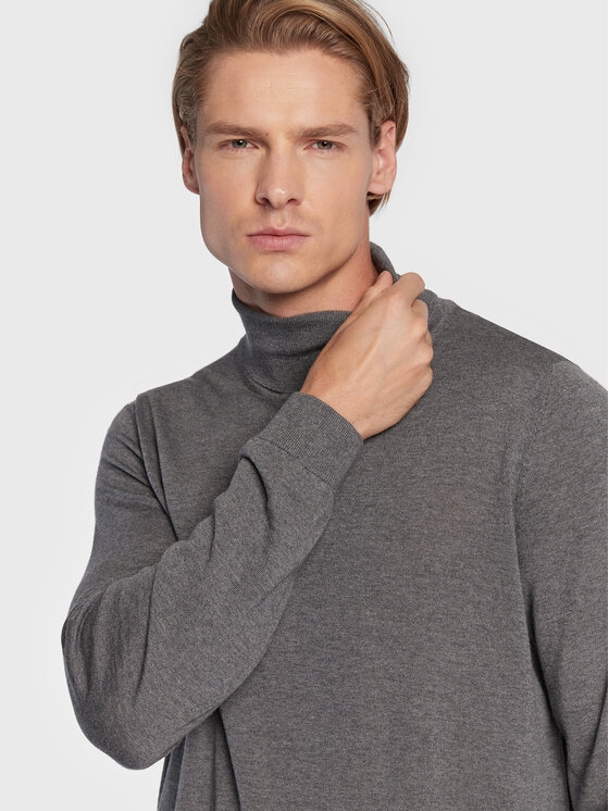 Boss Bluză cu gât Musso-P 50468262 Gri Slim Fit | Modivo.ro