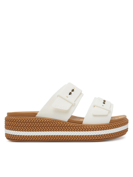 Crocs Klapki Brooklyn Woven Buckle 209978 Biały | Modivo.pl