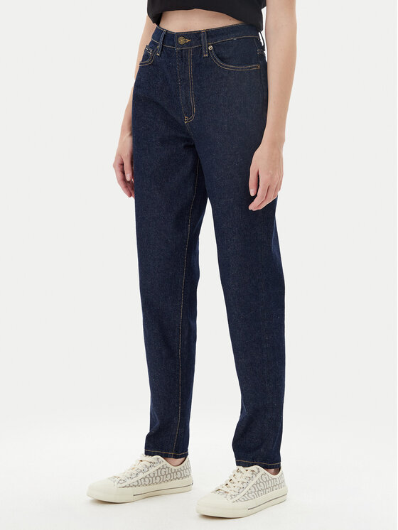 Guess Jeans Blugi W4YA0D D5CC1 Bleumarin Mom Fit | Modivo.ro