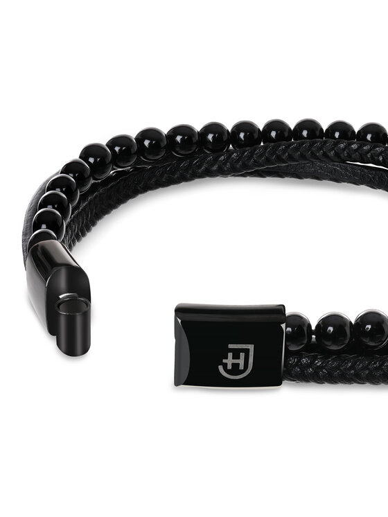 James Hawk Bransoletka Męska skórzana bransoletka Czarny | Modivo.pl