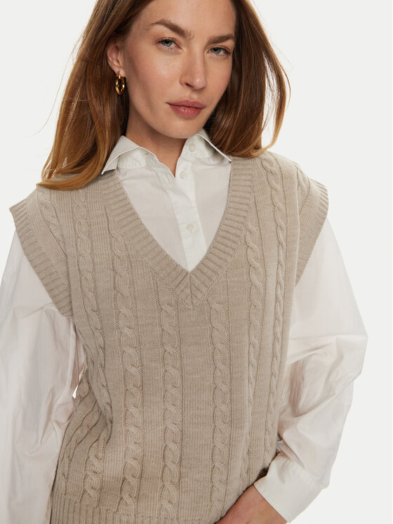 Guess T-Shirt Zylee W4BR62 Z3HW0 Beżowy Relaxed Fit | Modivo.pl