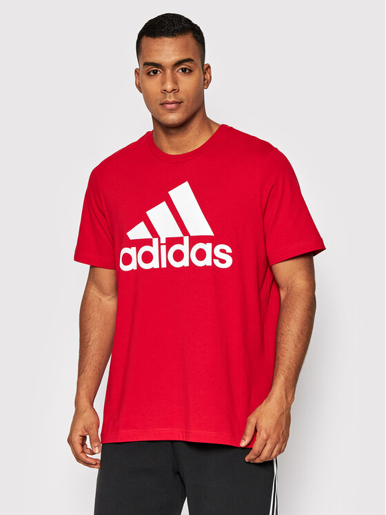 adidas Тишърт Essentials Big Logo GK9124 Червен Regular Fit | Modivo.bg