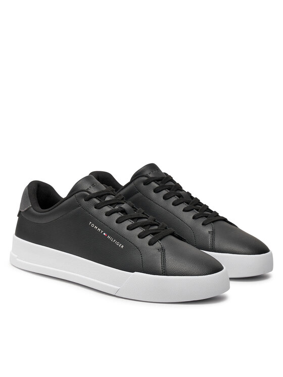 Tommy Hilfiger Sneakers Th Court Leather Grain Ess FM0FM05297 Negru ...