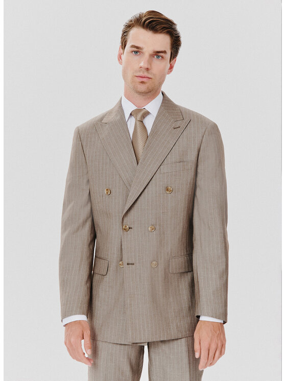 Pako Lorente Marynarka P24WF-3G-004 Beżowy Slim Fit | Modivo.pl