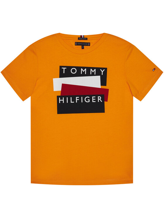 Tommy Hilfiger Тишърт Sticker Tee KB0KB05849 D Оранжев Regular Fit ...