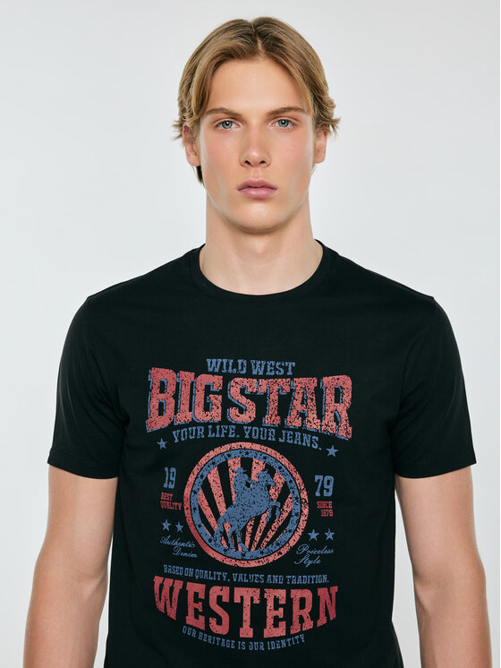 BIG STAR T-Shirt WESTER Czarny Basic Fit | Modivo.pl