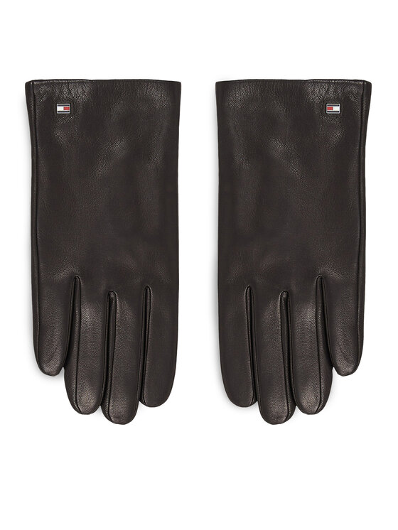 Tommy Hilfiger Herrenhandschuhe Essential Flag Leather Gloves AM0AM11482 Schwarz | Modivo.de