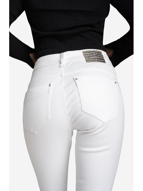 RJ Rocks Jeans Jeansy Vanessa Biały Slim Leg | Modivo.pl