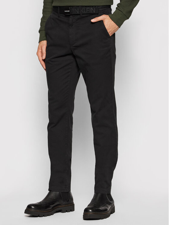 Calvin Klein Chinosy Garment Dye K10k107785 Czarny Slim Fit Modivo Pl