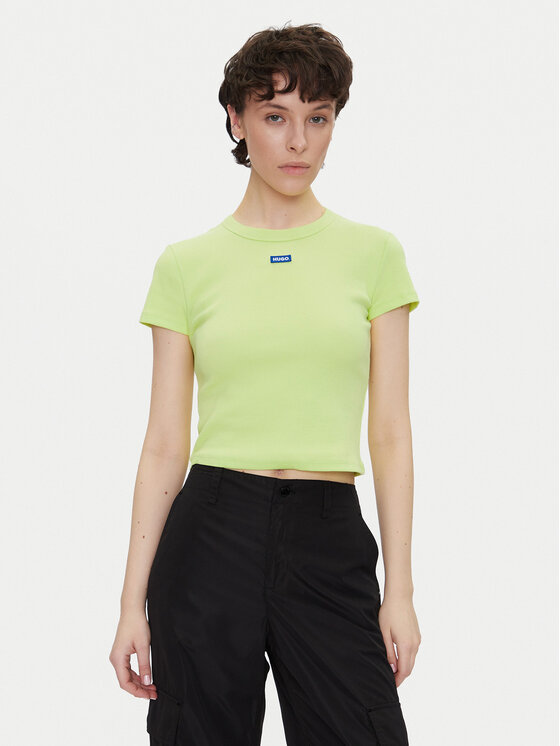 HUGO T-Shirt Baby 50510749 Zielony Slim Fit | Modivo.pl