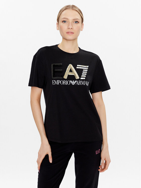 EA7 Emporio Armani T-Shirt 3RTT36 TJDZZ 1200 Czarny Relaxed Fit | Modivo.pl