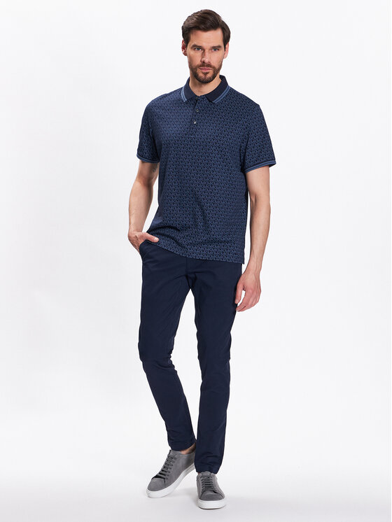 Michael Kors Тениска с яка и копчета CS250V85KS Тъмносин Regular Fit ...