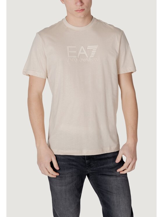 EA7 Emporio Armani T-Shirt 7M000224 AF10375 U1079 Écru Regular Fit | Modivo.pl
