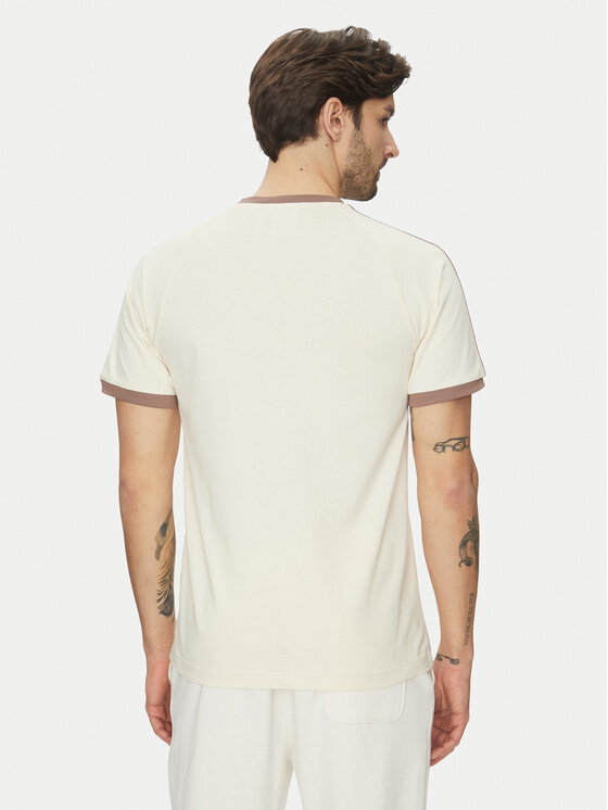 adidas Tricou adicolor Classics 3-Stripes JN7020 Écru Slim Fit | Modivo.ro