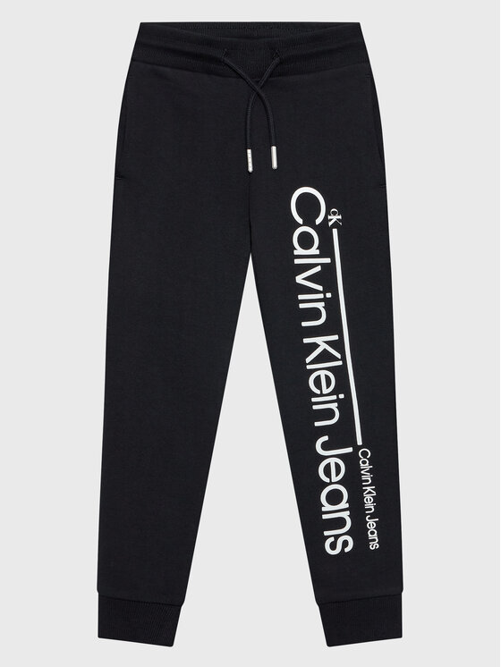 Calvin Klein Jeans Spodnie Dresowe Ib0ib01283 Czarny Regular Fit