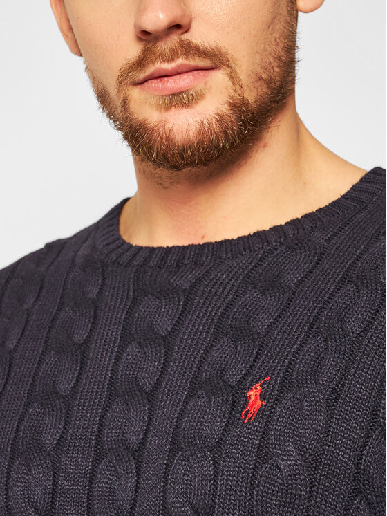 Polo Ralph Lauren Sweter 710775885001 Granatowy Regular Fit | Modivo.pl